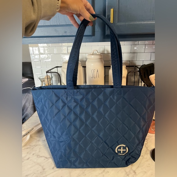 Bags | Blue Quilted Tote Bag New | Poshmark